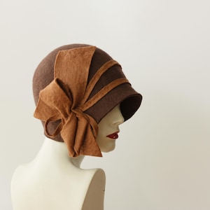 Brown Cloche Women's Hat. 1920s Style. Handmade Hat - Etsy