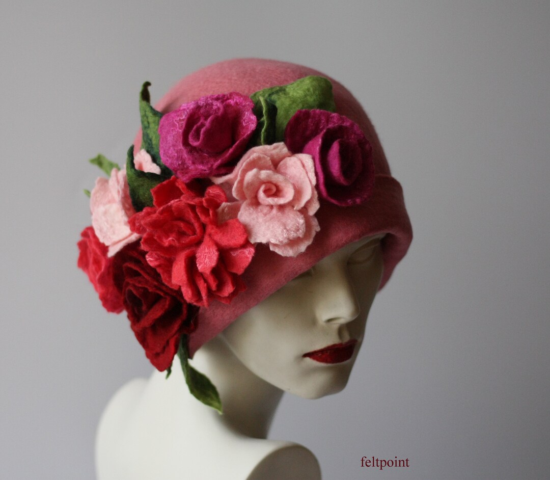 Vintage-inspired Cloche Hat With Floral Embellishments - Etsy