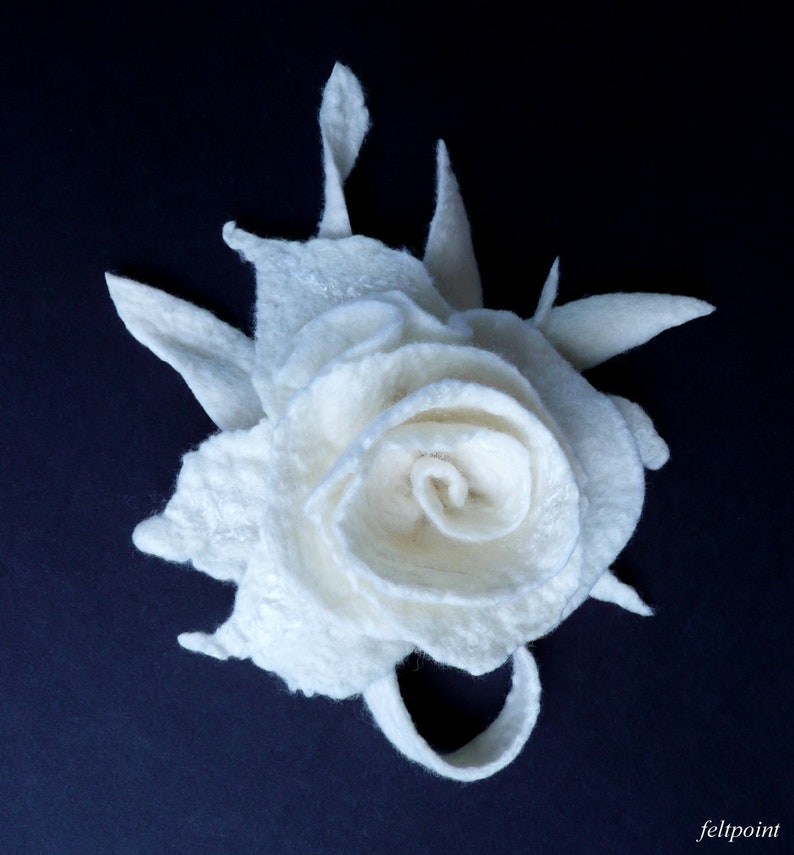 White Flower Brooch White Brooch Gift womenWedding | Etsy