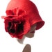 Red Felt Hat Felted Hat Cloche Hat Flapper 1920 Hat Art Red - Etsy