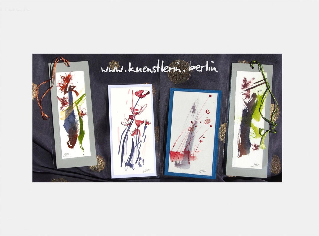 Bookmark Original Ink Drawing Abstract Nature Laminated Unique Signed ...