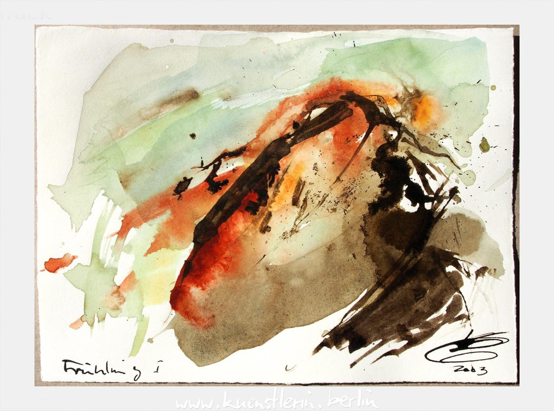 Artwork, Original Colored Ink Drawing, Small Paper Picture, Unique ...