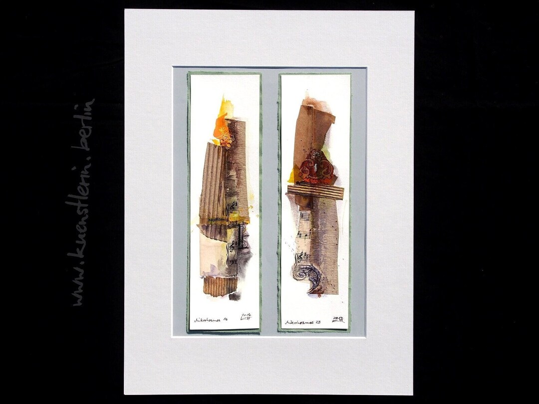 Abstract Art Small Pictures Tower Brown Tones Narrow Portrait Formats ...