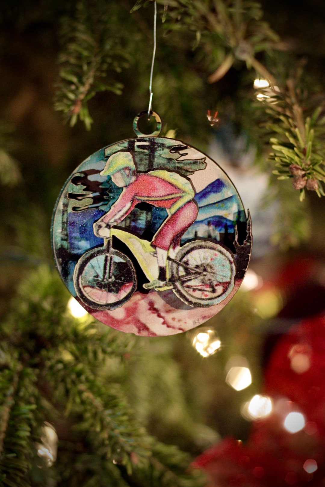 Mountain Biker 3D Christmas Tree Ornament -customization - Etsy
