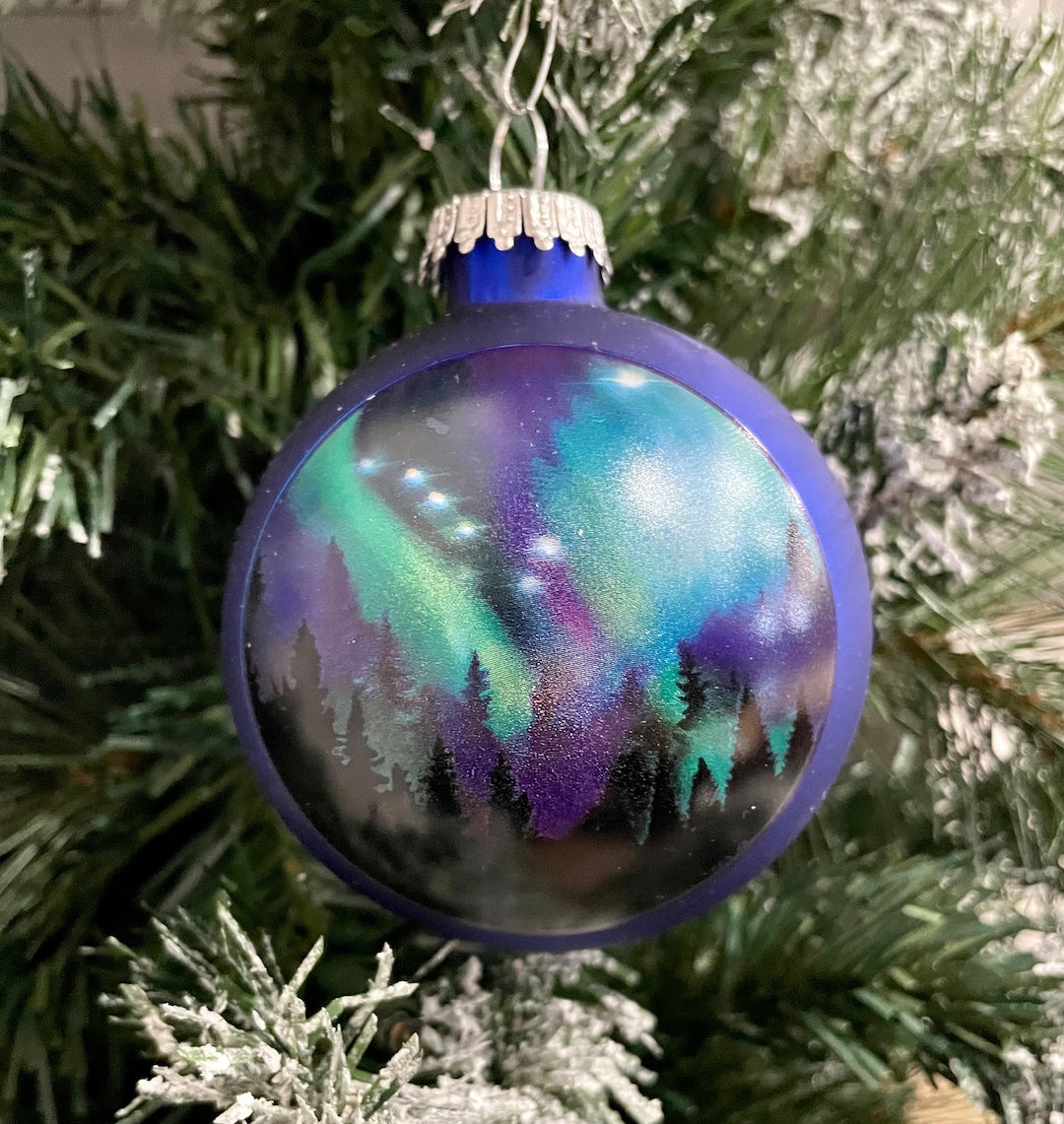 Personalized Northern Lights Glass Christmas Ornament - Etsy UK