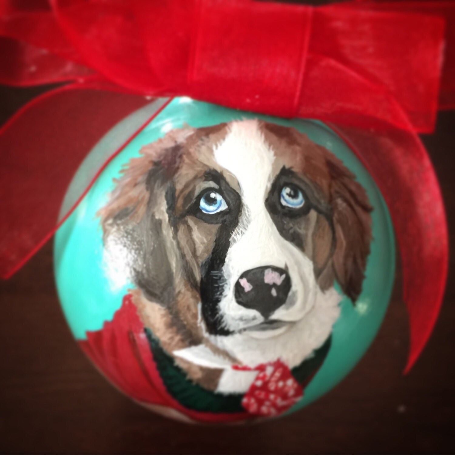 Custom Hand Painted Pet Christmas Tree Ornament Dog | Etsy