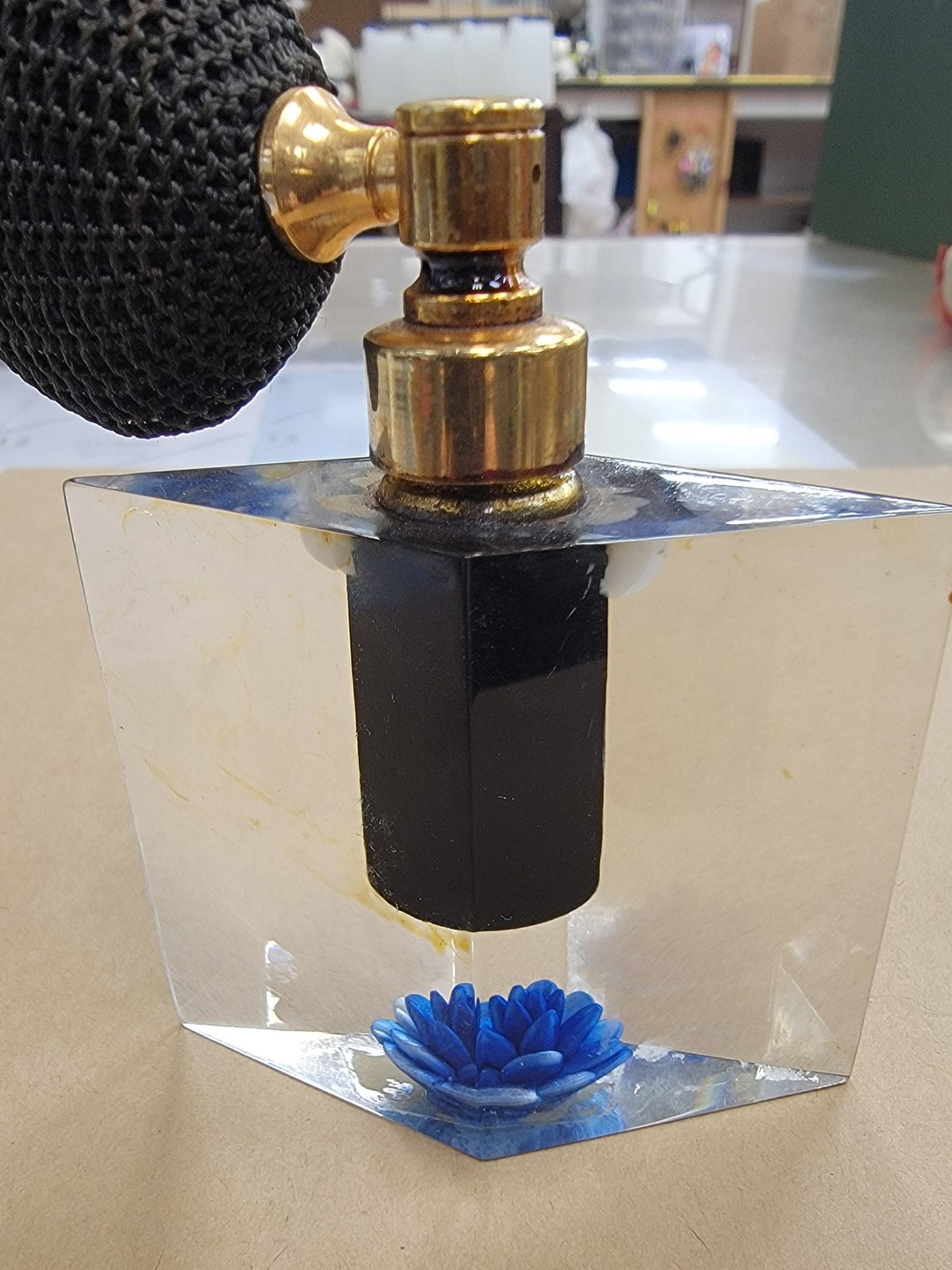 Vintage Evans Triangle Lucite W Blue Rose Perfume 8469 - Etsy