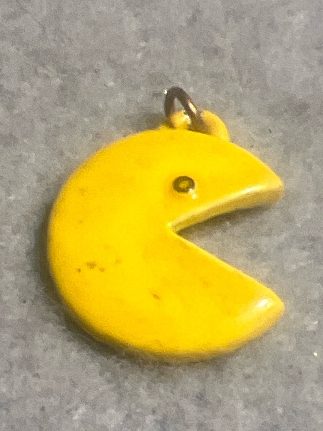 Vintage Pac Man Yellow Enamel Pendant a670gr - Etsy