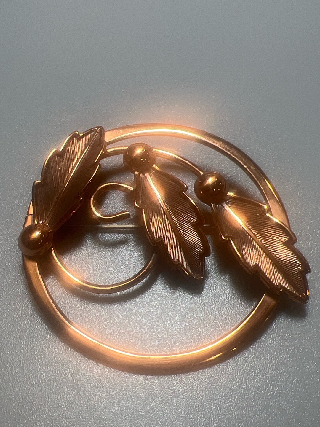 Vintage Copper Colored Realistic Leaf Pin Brooch a1849gr - Etsy