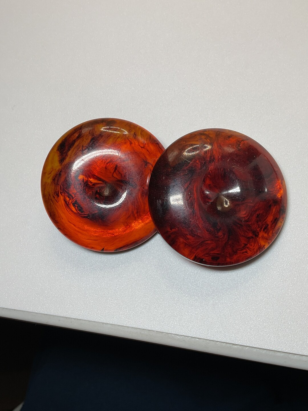 Vintage Bakelite Two Inch Large Amber Swirl Buttons A Few Nicks 402 - Etsy