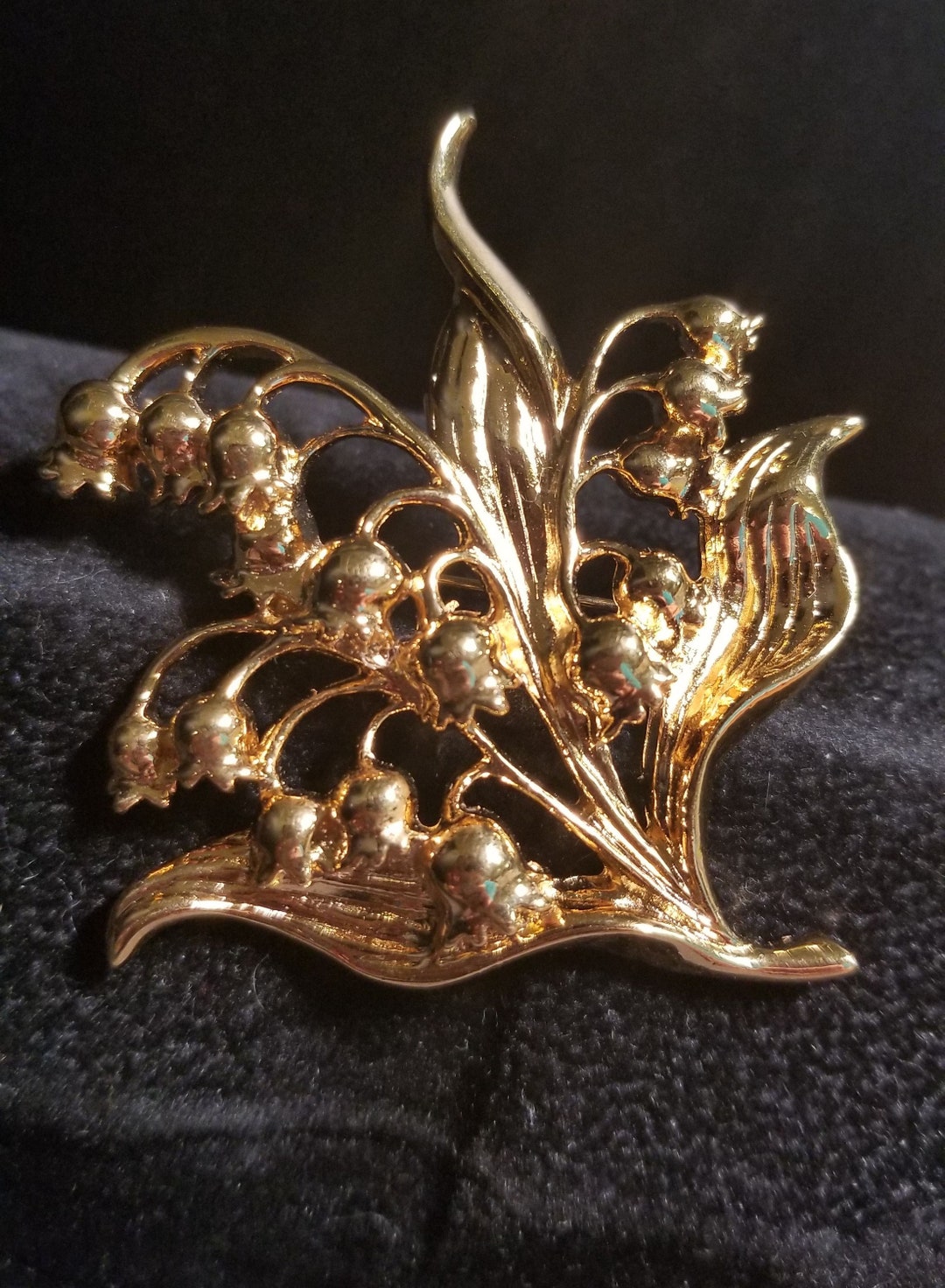 Vintage Goldtone Lilly of the Valley Pin Brooch 1814 - Etsy