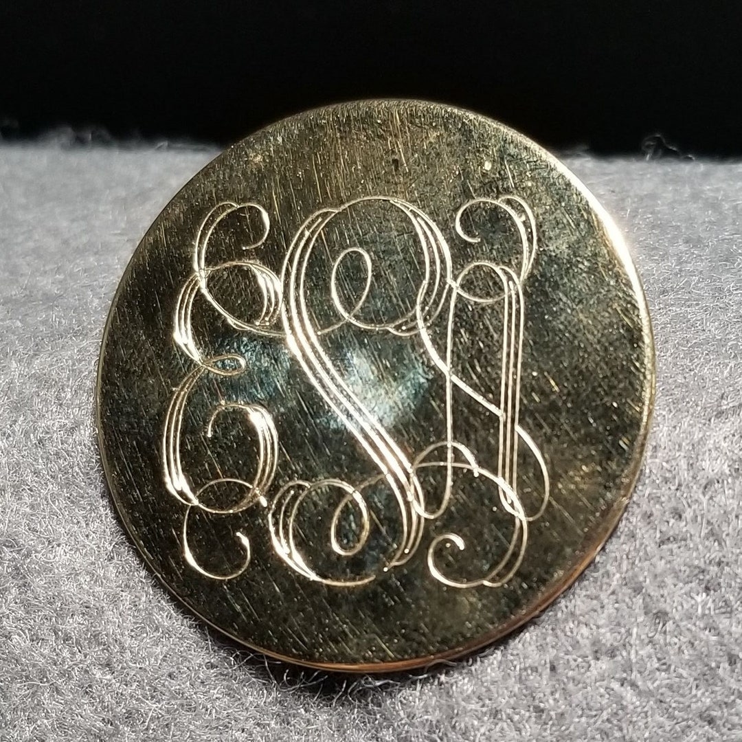 Vintage Goldtone Monogram Brooch/ Pin 3264 - Etsy