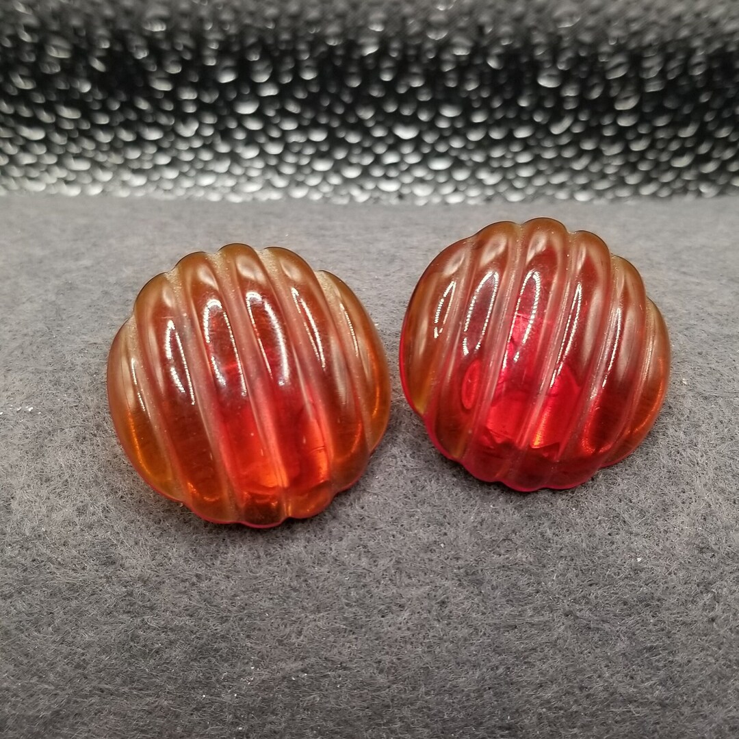 Large Circular Root Beer Color Resin With Swirls Clip-on Earrings 5705 ...