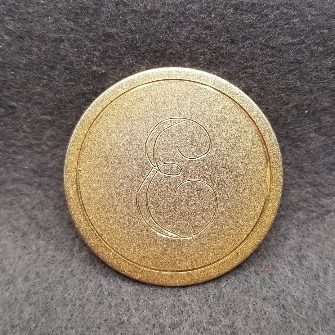 Large Circular Gold Tone Cursive Letter E Brooch 5721 - Etsy