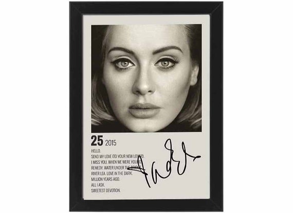 Adele Album Cover Poster With Signature Print - Etsy