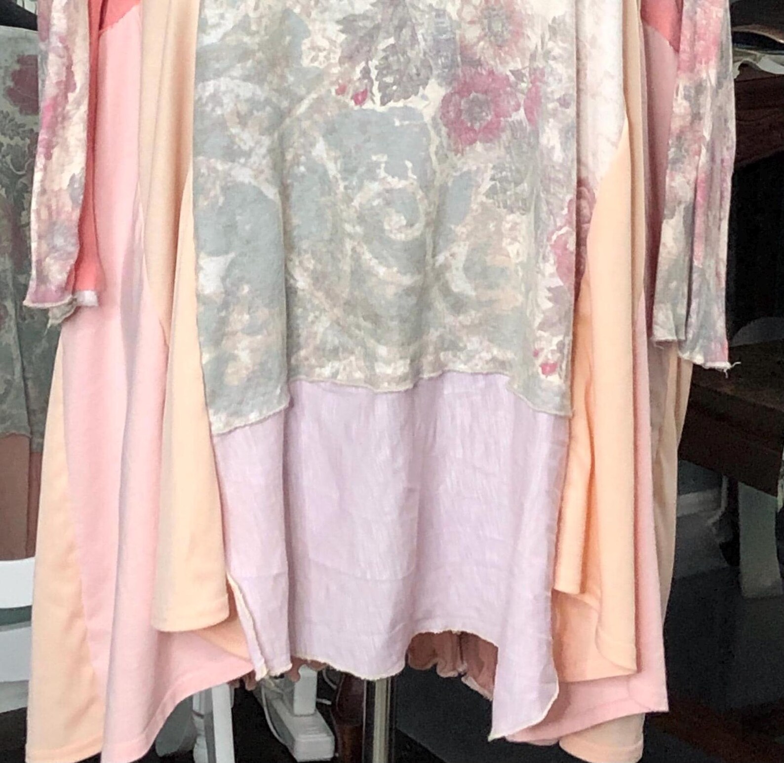 Upcycled Floral Graphic Tunic Top: Peach Pink Pastel Plus Size 2X - Etsy