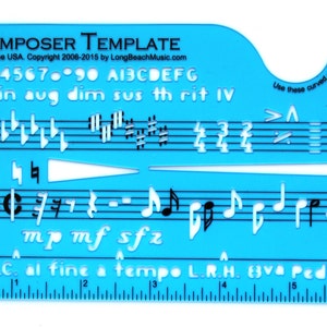 Song Writer's Composing Template for Music Notes & Symbols With Staff ...