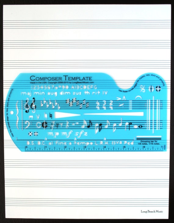 Composer Gifts Song Writer's Composing Template For Music Notes ...