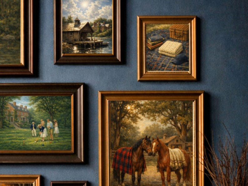 Countryside Summer Ralph Lauren Inspired Art: Quiet Luxury Oil Painting ...