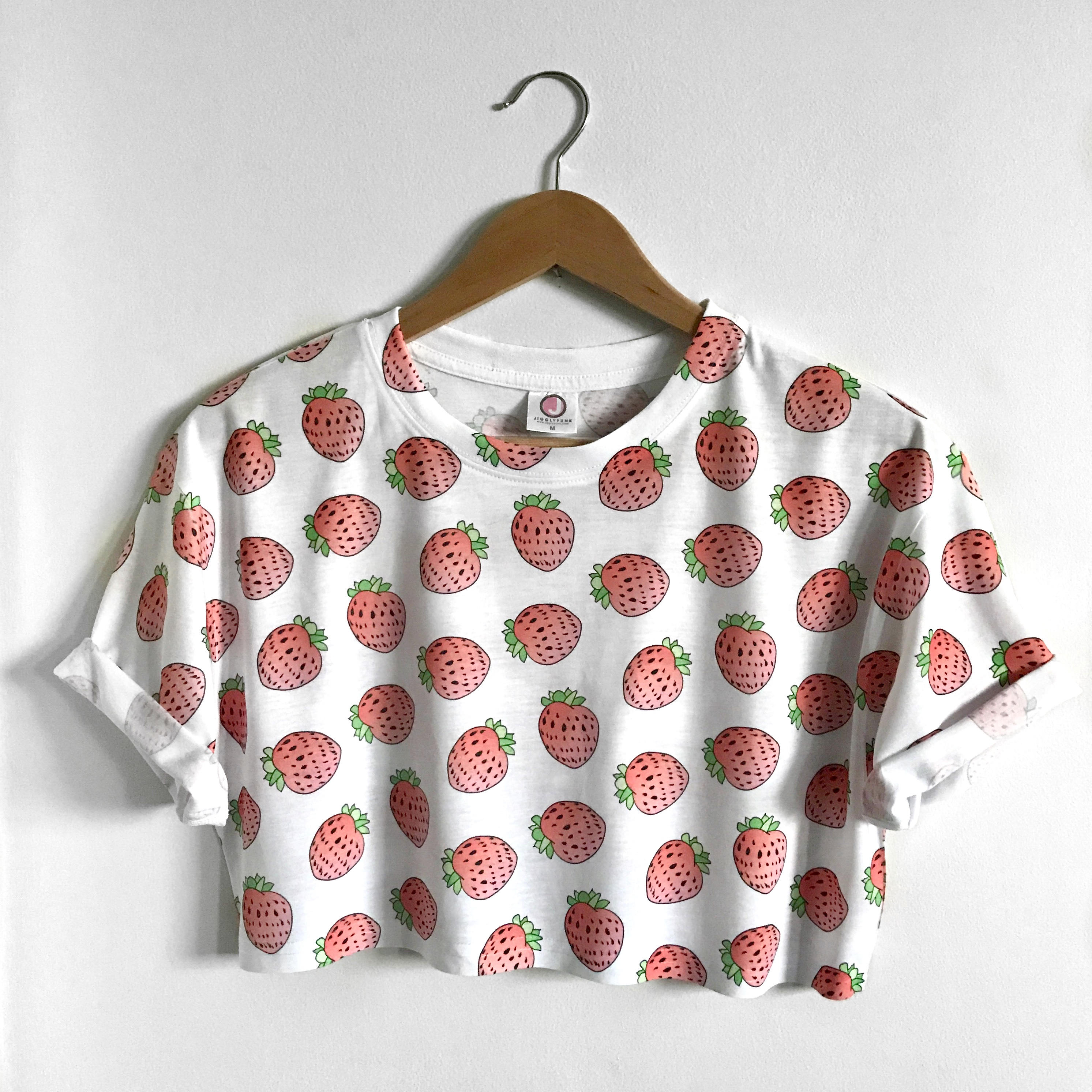 Strawberry Crop Top Unisex Harajuku Girls Shirt Fairy Kei Crop | Etsy