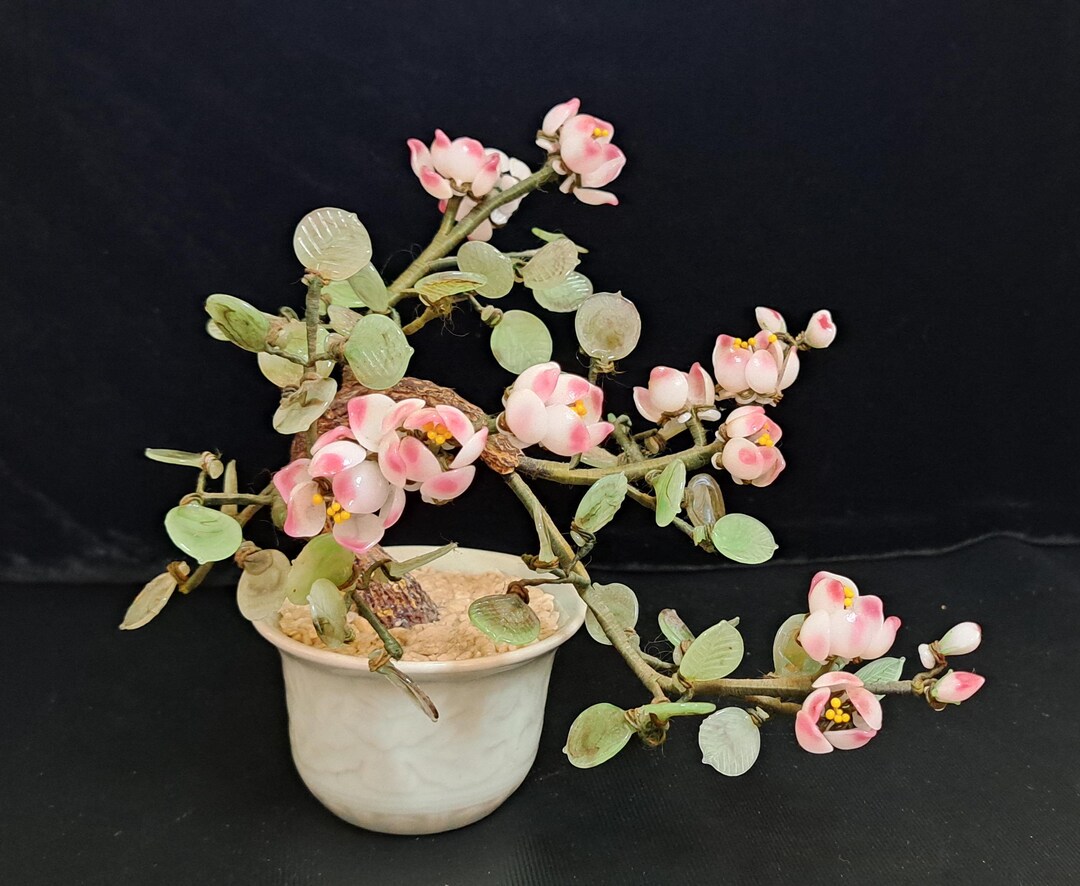 Vintage Glass Cherry Blossom Bonsai Tree - Etsy