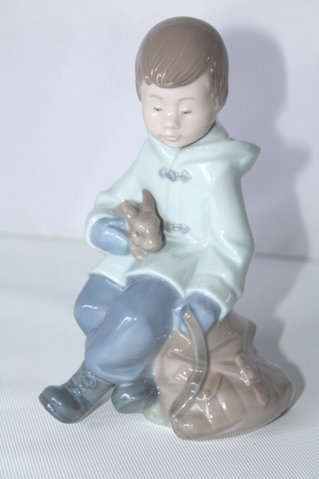 Vintage Nao by Lladro Boy With Rabbit – 02001037 - Etsy