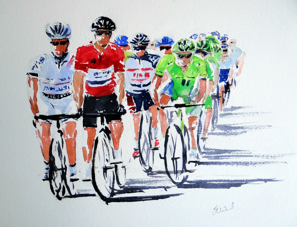 Cycling Print Cards - Etsy