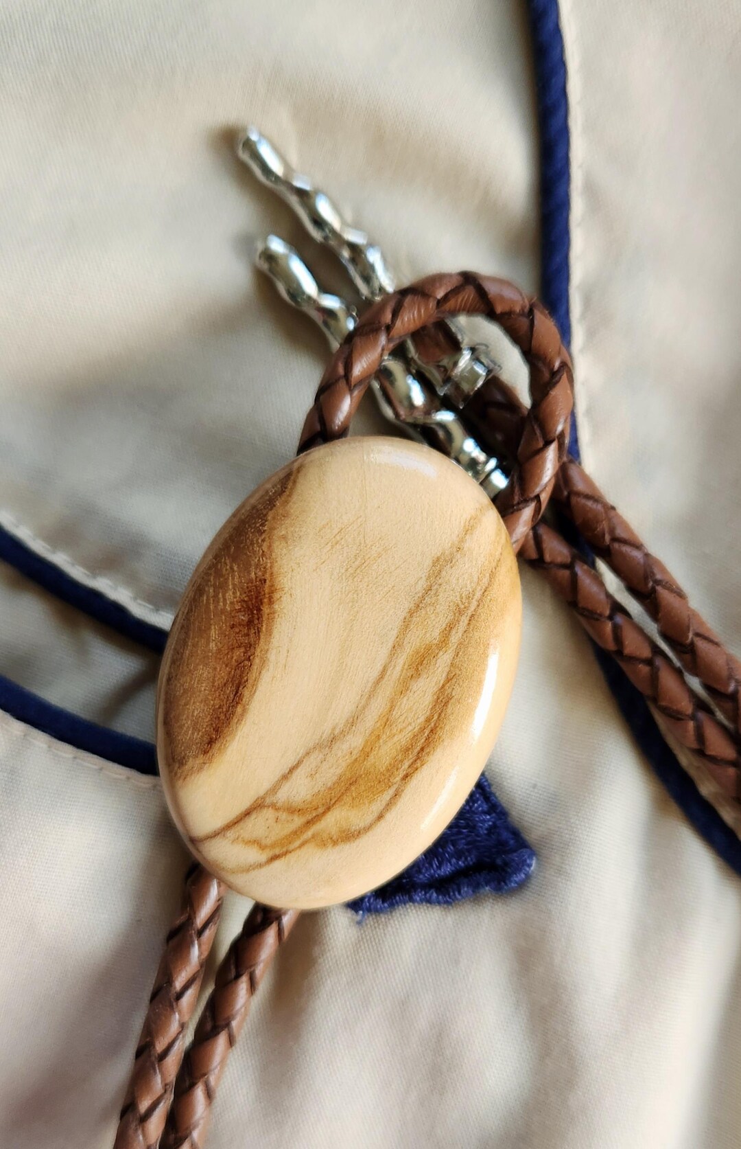 Bolo Tie Spanish Olive Wood Oval - Etsy