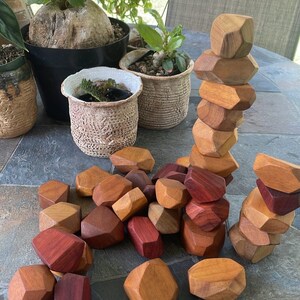 Wooden Stackable Rocks, Assorted Set of Meditative Wood Cairn Rock ...