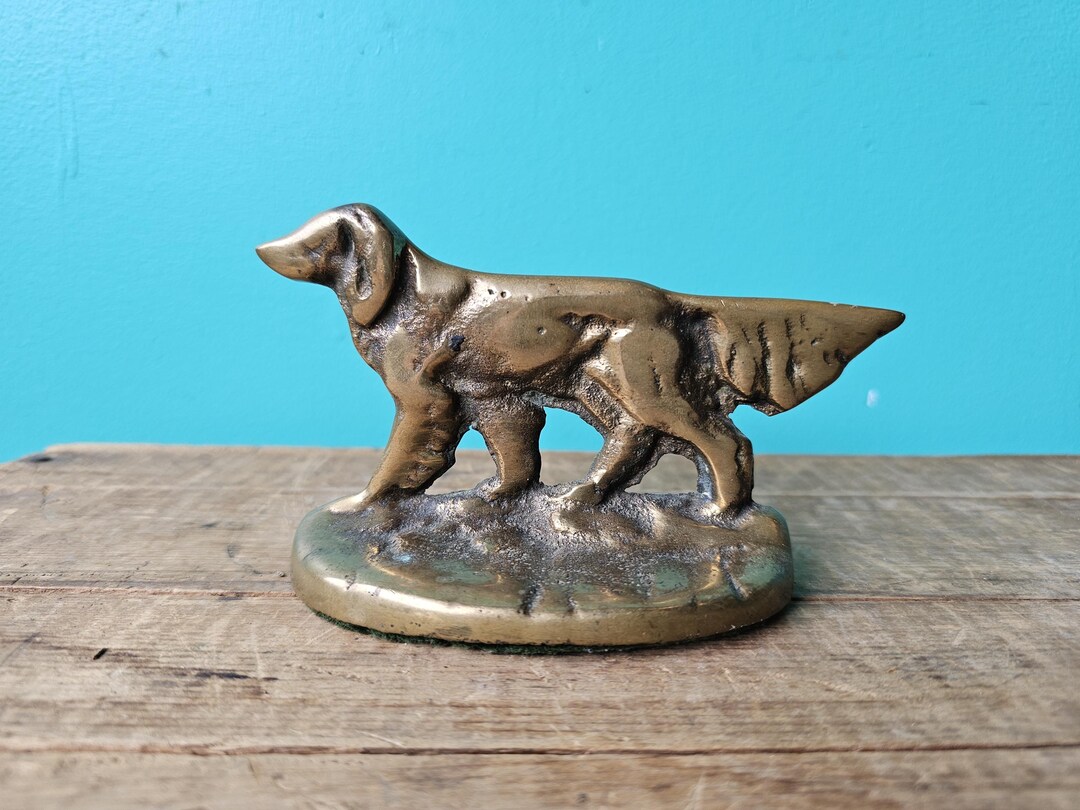 Vintage Pair Brass Dog Bookends, 4" X 3" - Etsy
