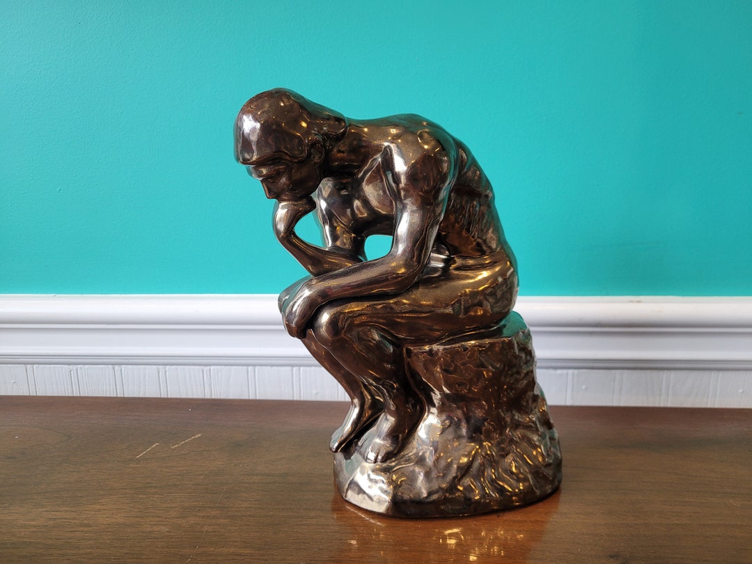 Vintage the Thinker Ceramic Statue - Etsy