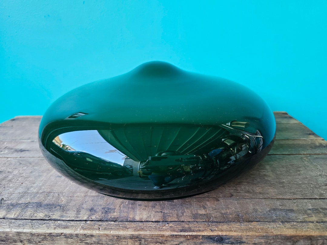 Large Vintage Green Glass Ceiling Light Shade - Etsy