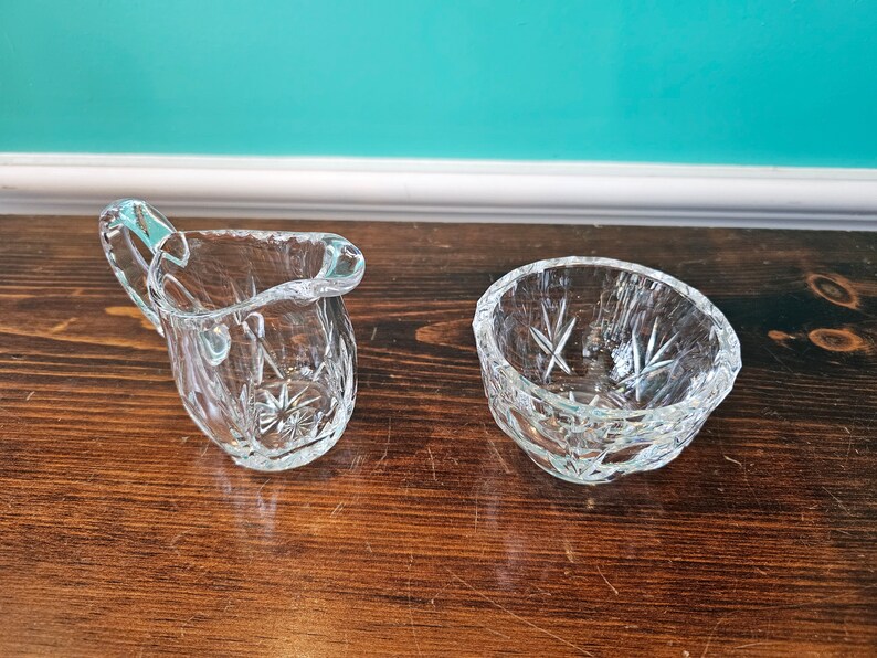 Vintage Simpsons Hand Cut Crystal Creamer and Sugar Bowl - USA - Etsy