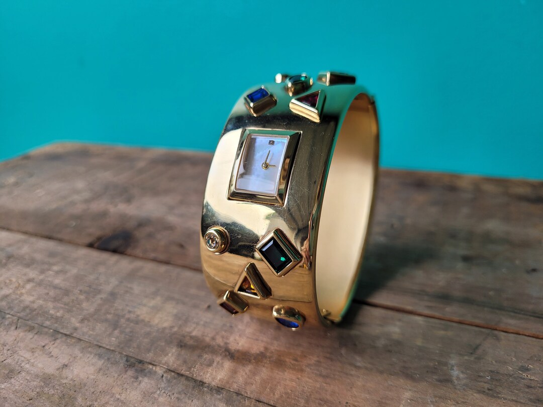 Franklin Mint Gold Plated Cuff Watch 1988 - Etsy