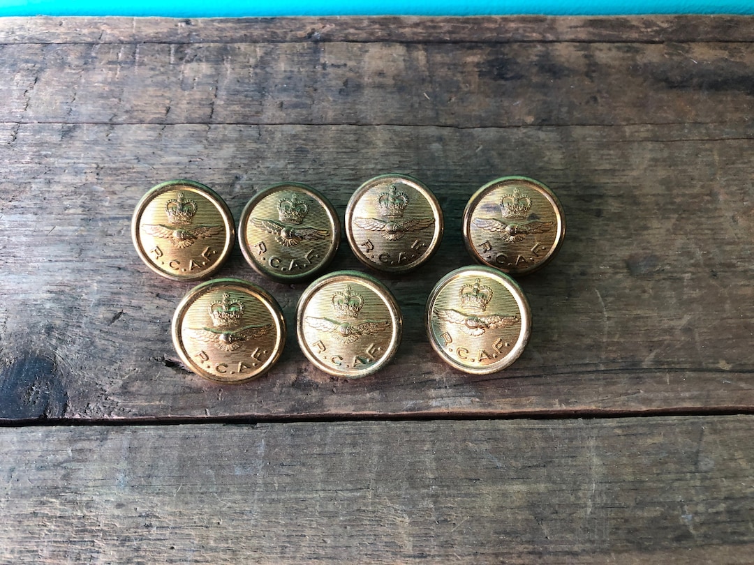 Seven RCAF Brass Buttons Scully Montreal - Etsy
