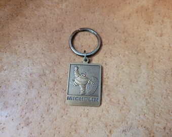 1980s Michelin Man Metal Keychain Canadian 1982 Waterville, Nova Scotia