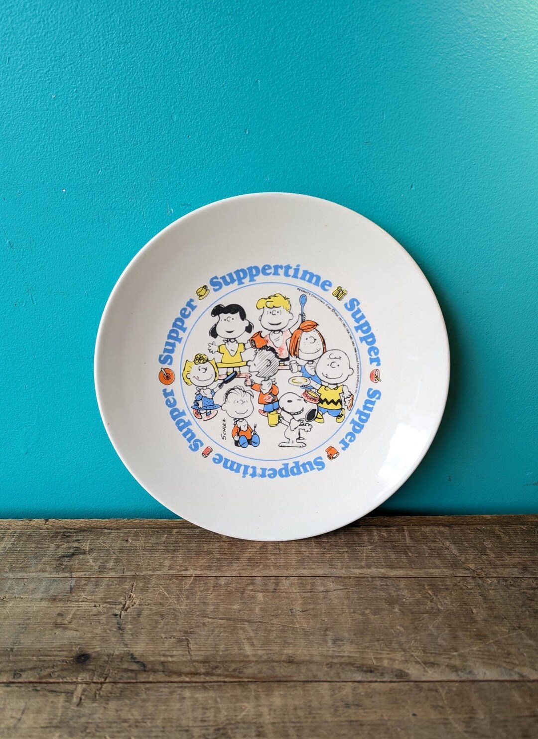 1970s Charlie Brown Peanuts Suppertime Plate, Signed Shulz, 8 1/2" - Etsy