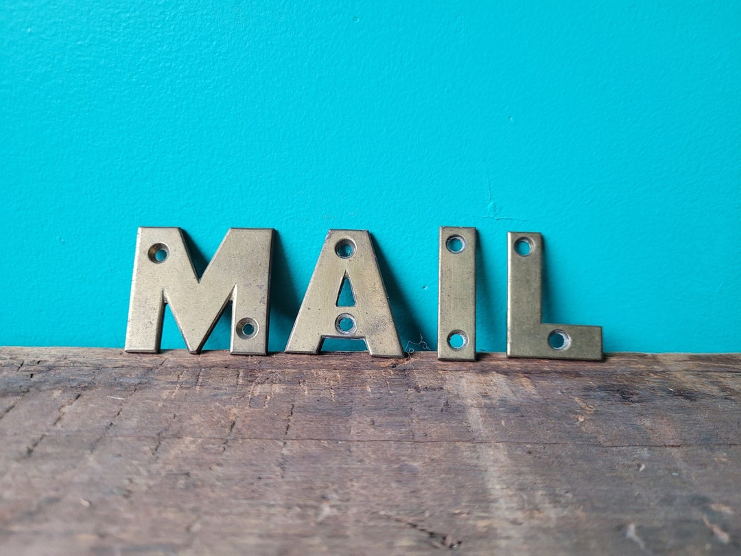Vintage Brass Letters - MAIL - Etsy