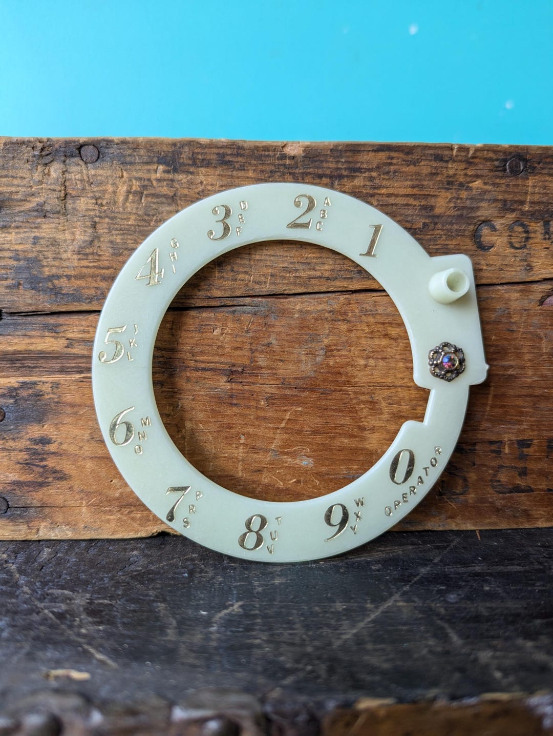 Glow in the Dark Rotary Phone Dial, Decorative Gold Lettering and ...