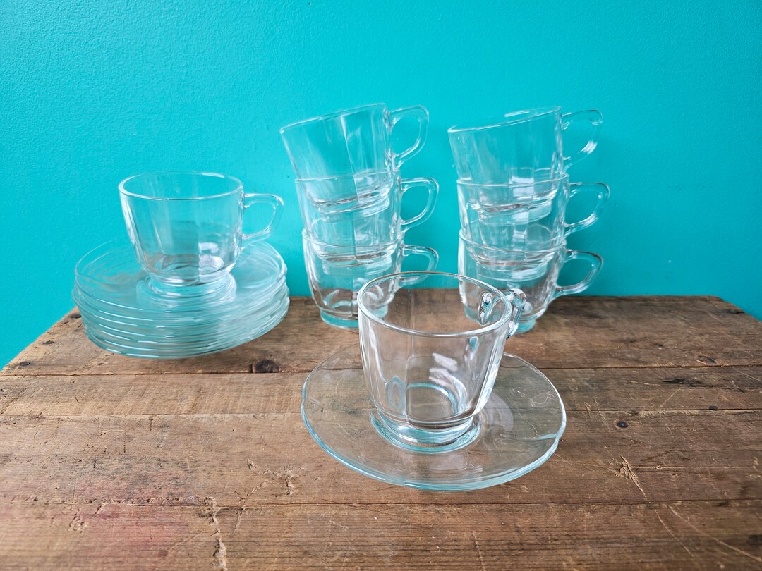 Vintage Duralex France Set of 8 Coffee Cups and Saucers - Etsy