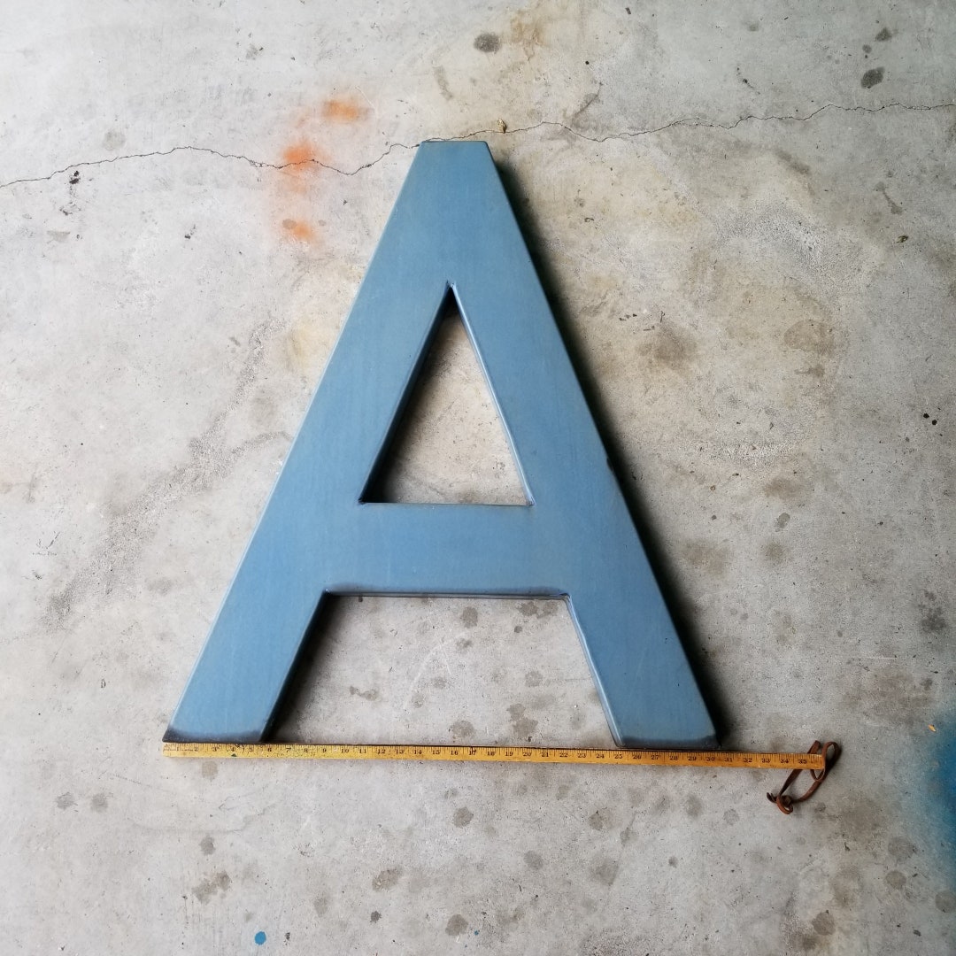 Giant Enameled Metal Signage Letter A - Etsy