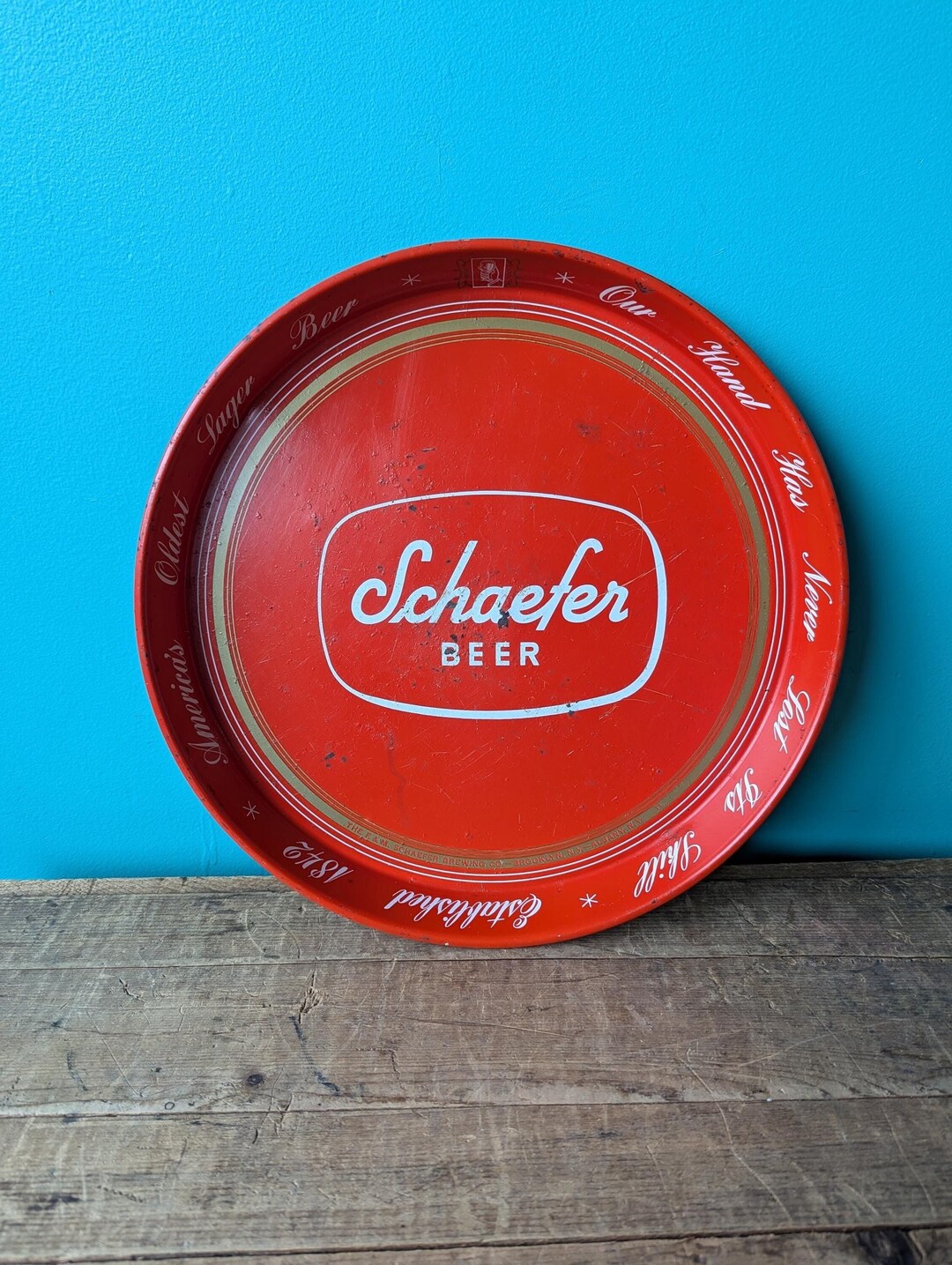 Vintage Schaefer Beer Tray, Midcentury Bar Tray 12" Canco USA - Etsy