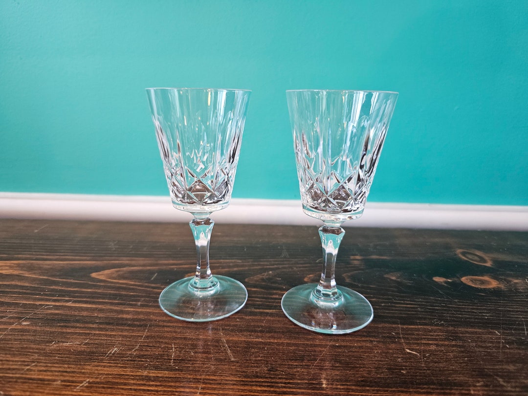 Vintage Simpsons Hand Cut Crystal Pair of Sherry Glasses - Etsy