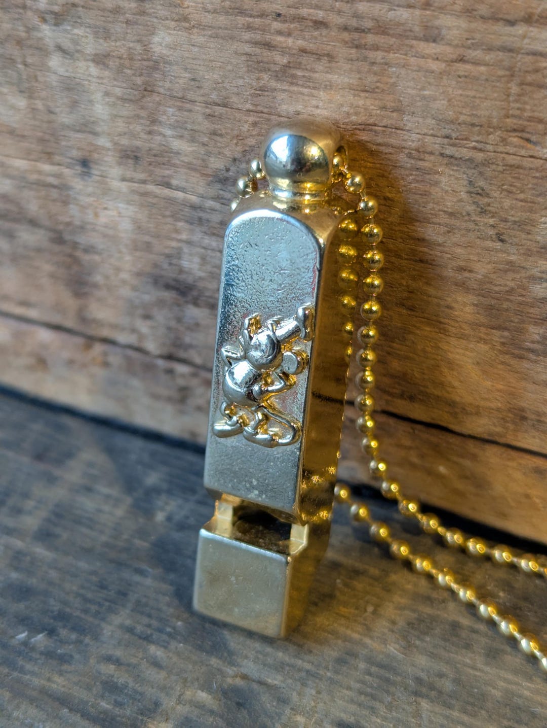 Vintage Mickey Mouse Train Whistle, Gold Tone Whistle Necklace, 2 ...