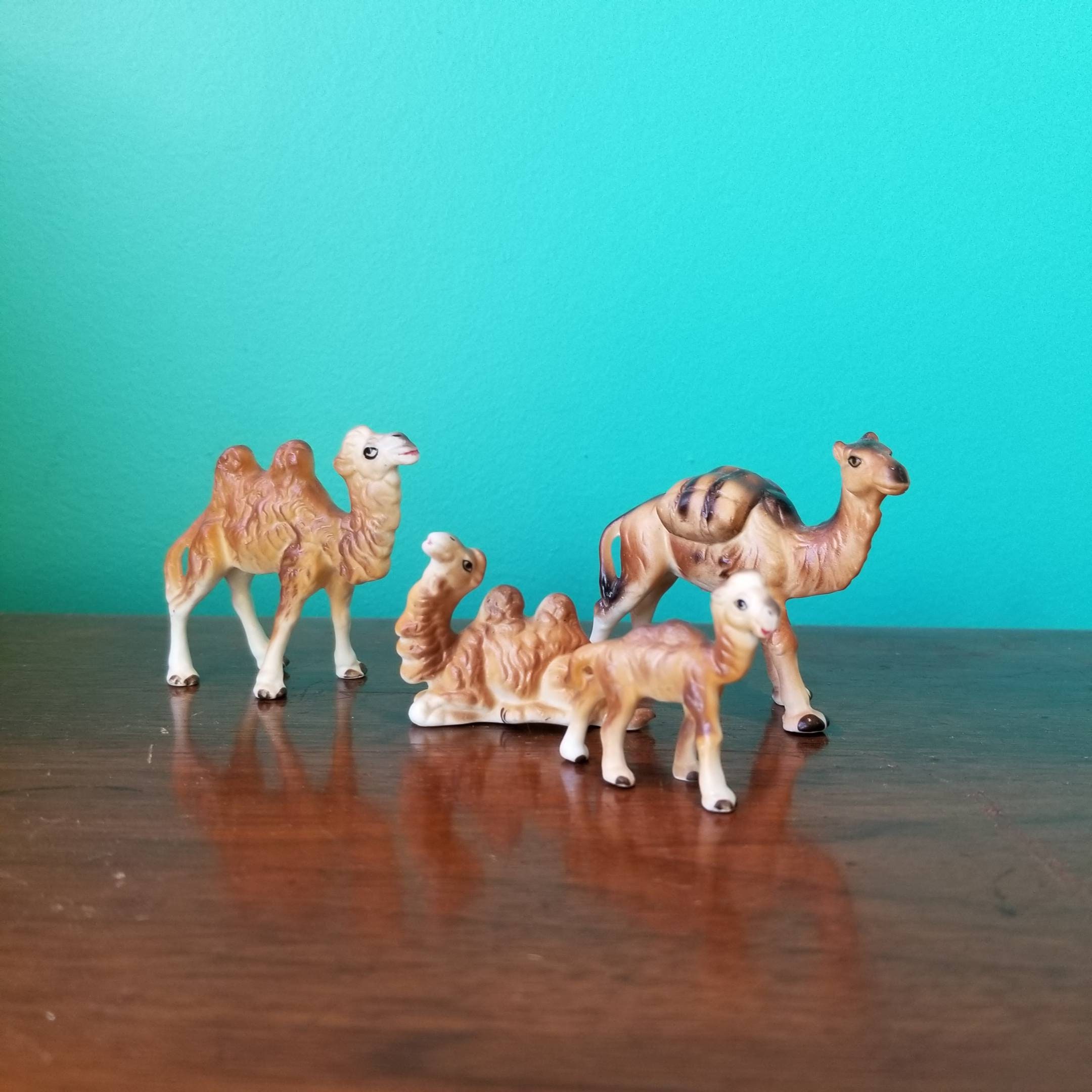 Porcelain Camel Family Figurines | Etsy