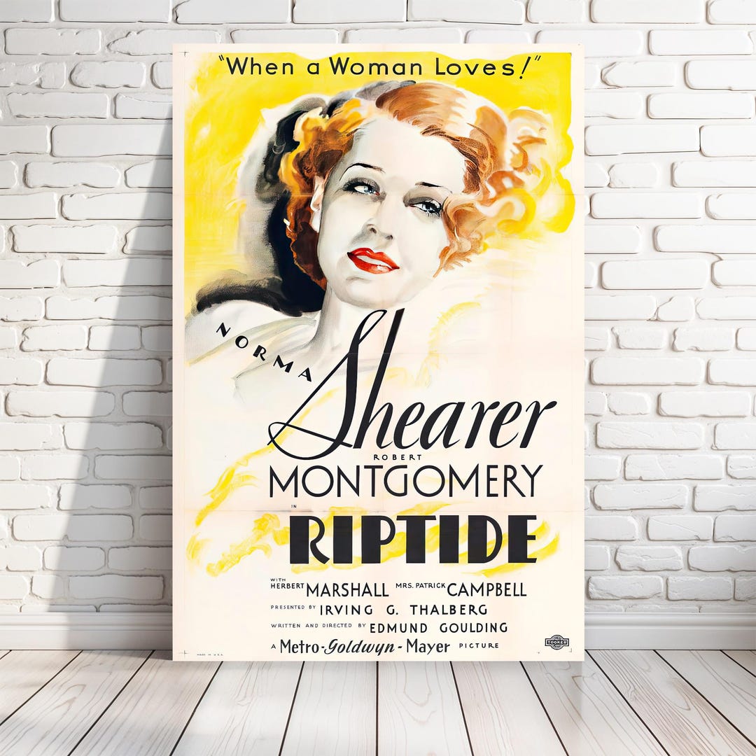 Print of 'riptide' Classic Movie Poster 1934 Pre-code Romantic Drama Starring Norma Shearer ...