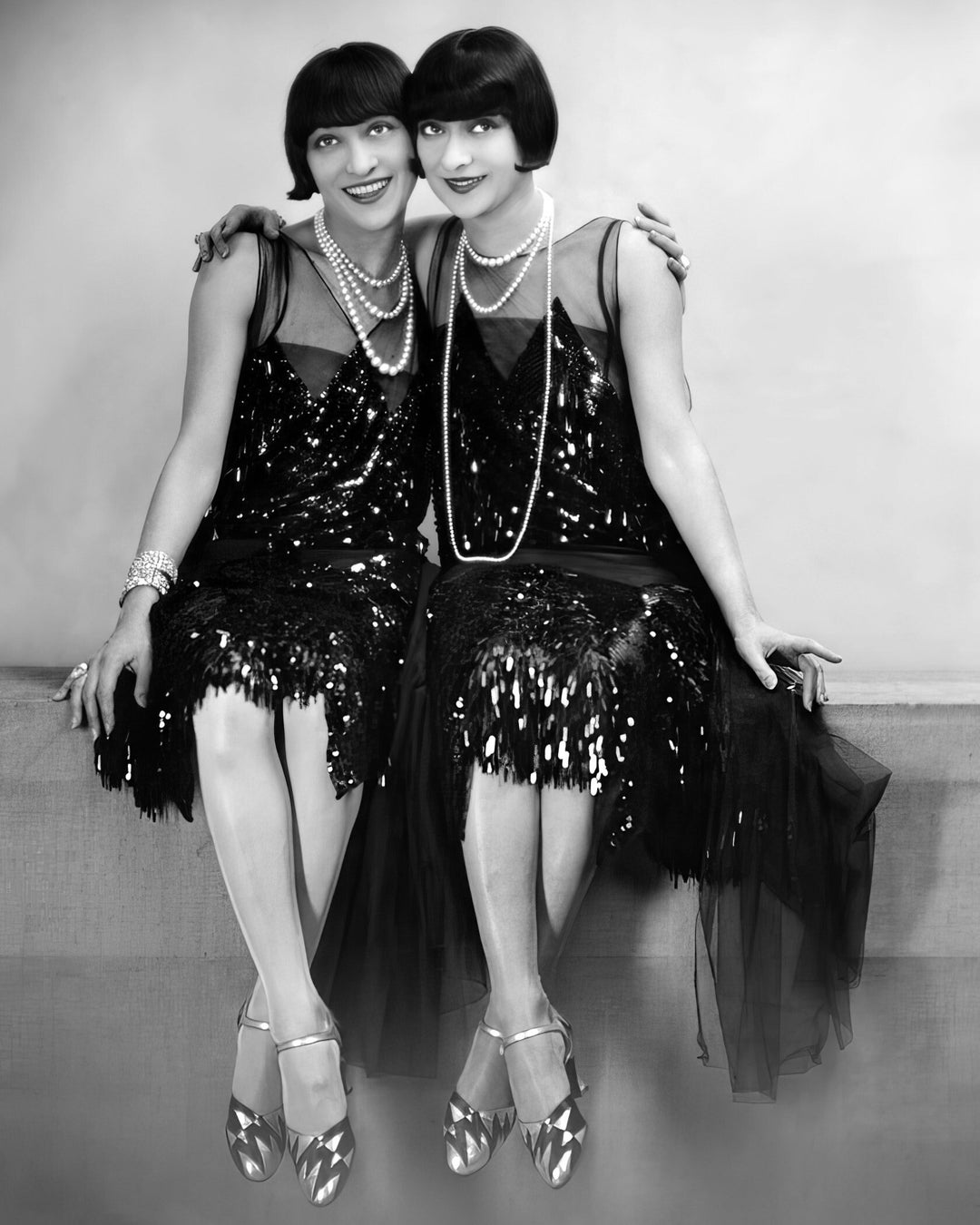 The Dolly Sisters 1920's Era Ziegfeld Follies Showgirls Black & White ...