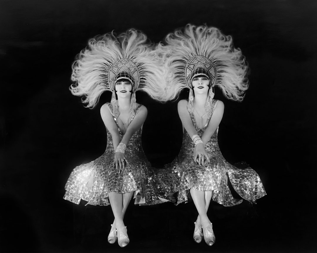1920's Era Ziegfeld Follies Showgirls the Dolly Sisters - Black & White ...
