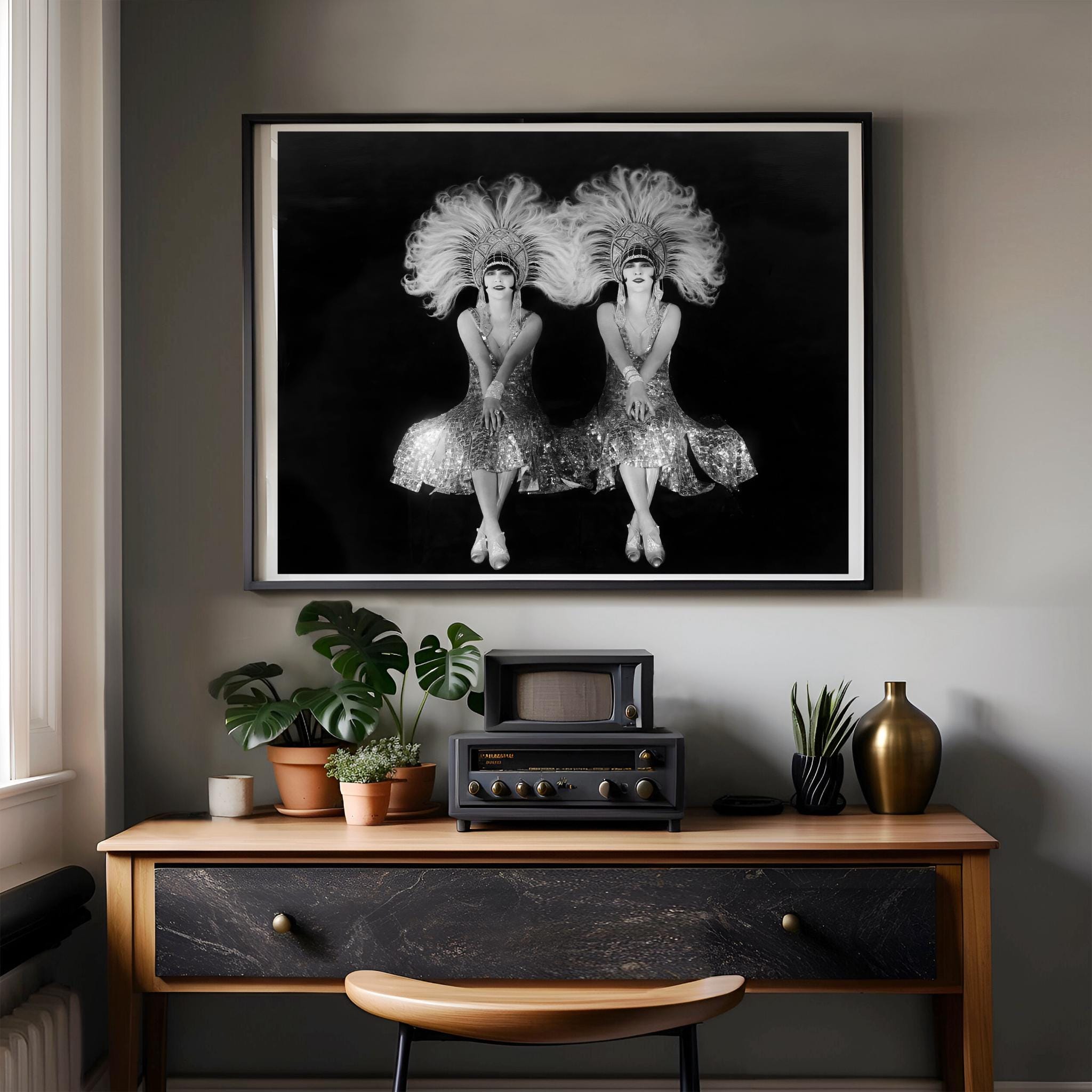 1920's Era Ziegfeld Follies Showgirls the Dolly Sisters - Black & White ...