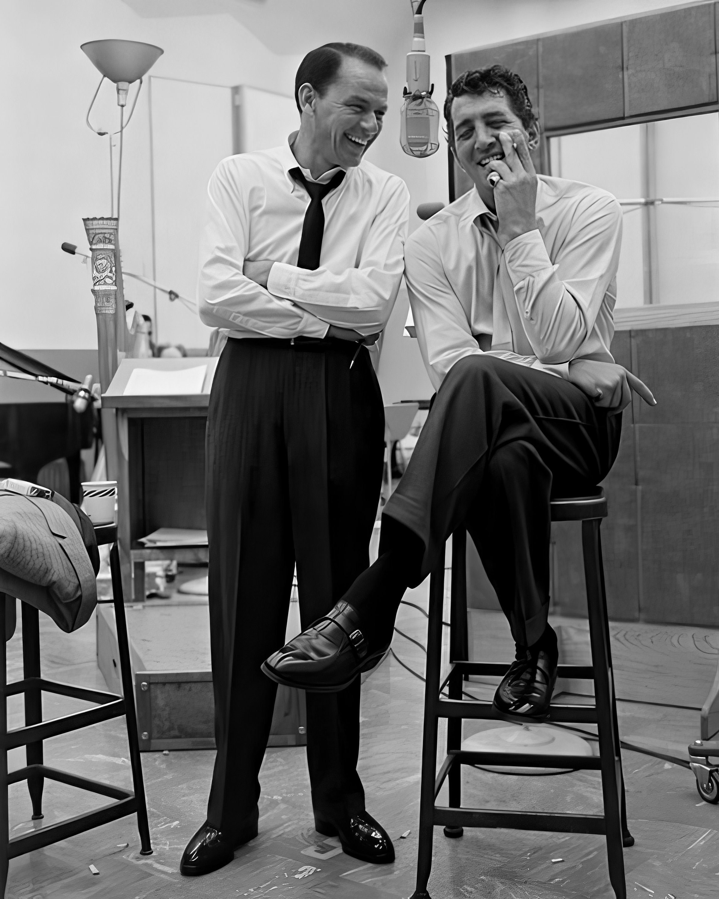 Frank Sinatra, Dean Martin Studio Photo C.1958, Black & White, Multiple ...